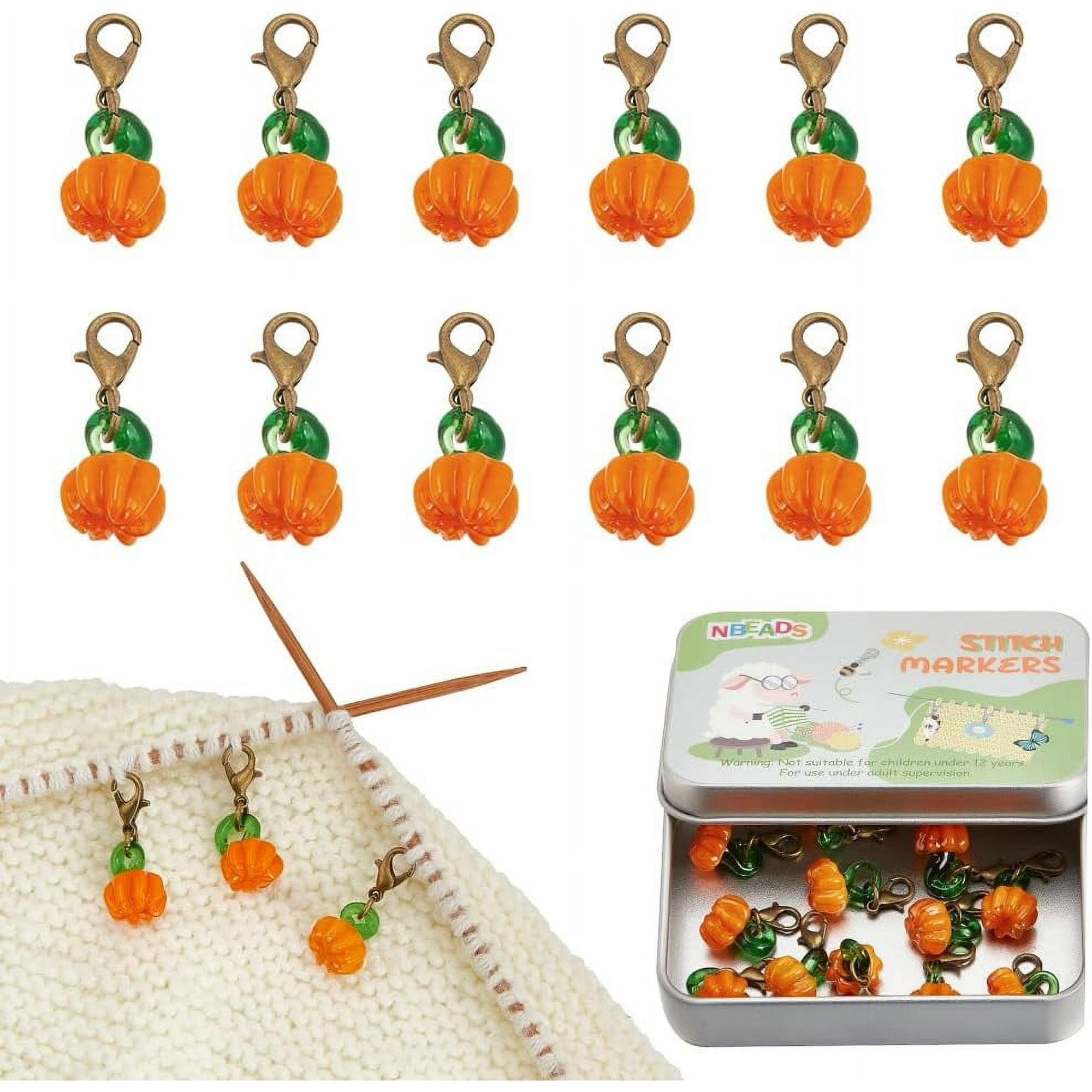 Click here for Nobrand 12 Pcs Lampwork Pumpkin Stitch Markers Aut... prices