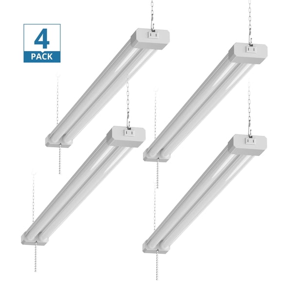 Hlite 4ft LED Shop Light with Pull Cord Switch, 70W 8000lm 5000K ...