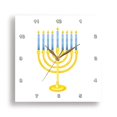 3drose, Menorah Gold with Blue Candles, 10x10 Wall Clock - Walmart.com