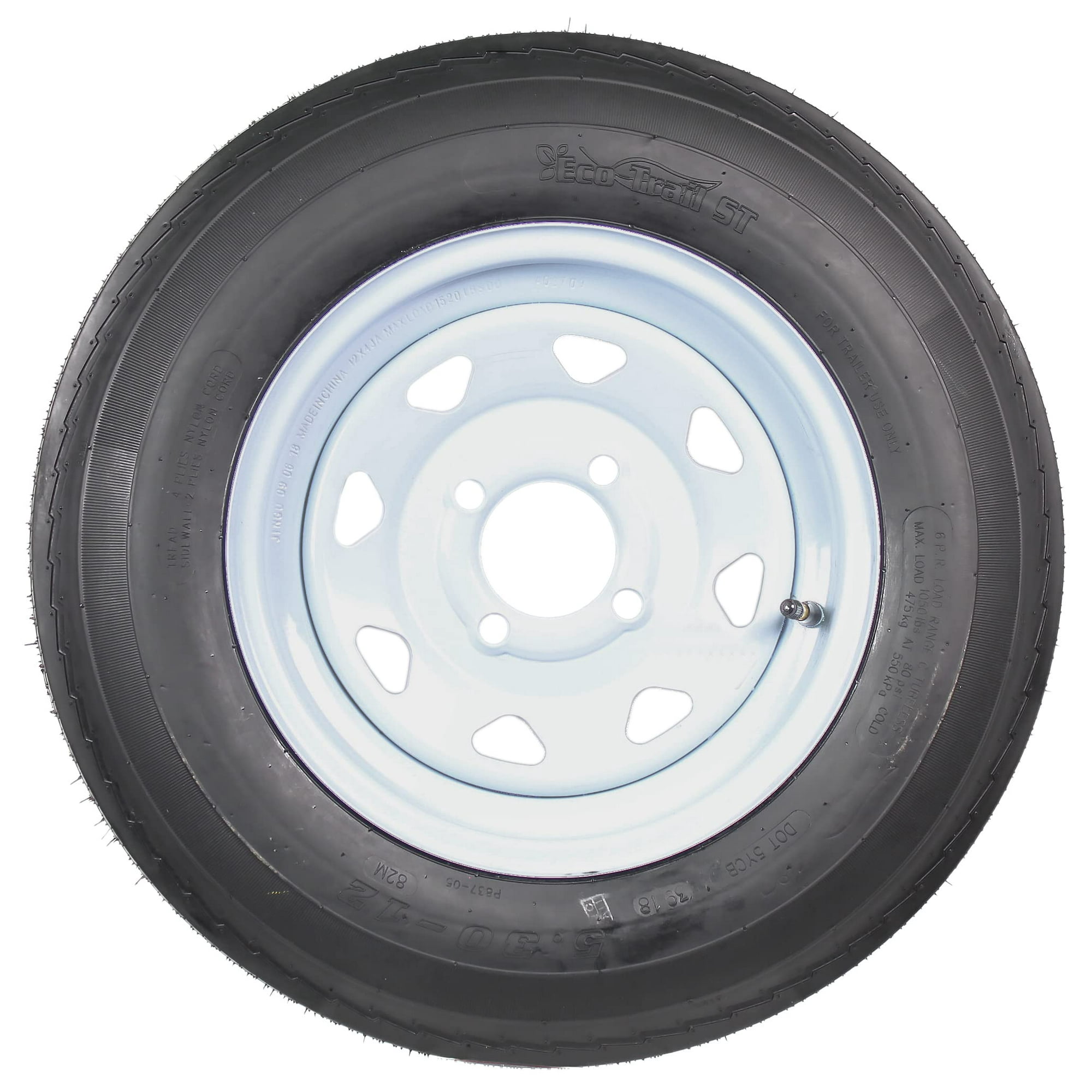 Click here for Ecustomrim Trailer Tire On White Rim 530-12 5.30-1... prices