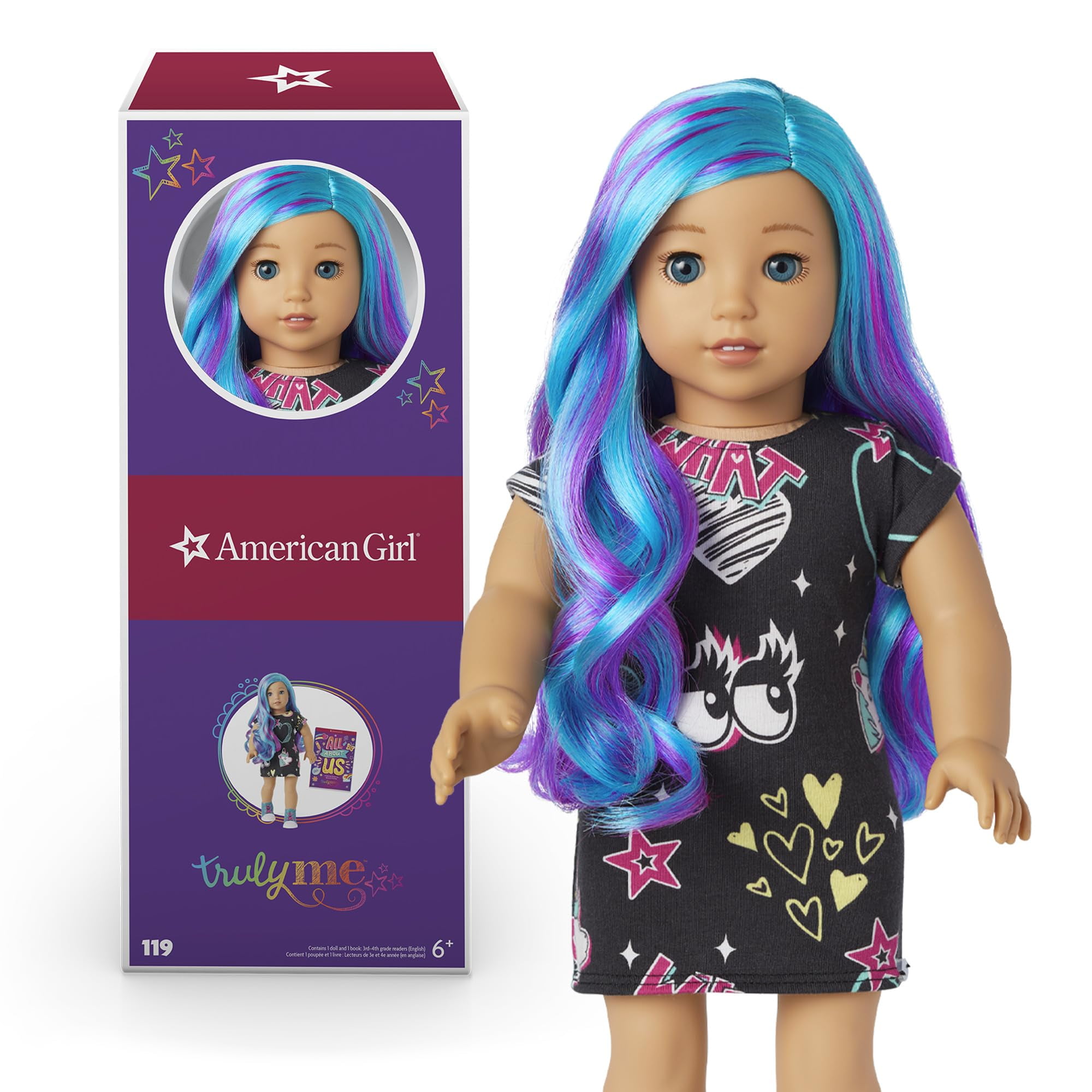American Girl Truly Me 18-inch Doll #119 with Blue Eyes, Blue-Purple ...