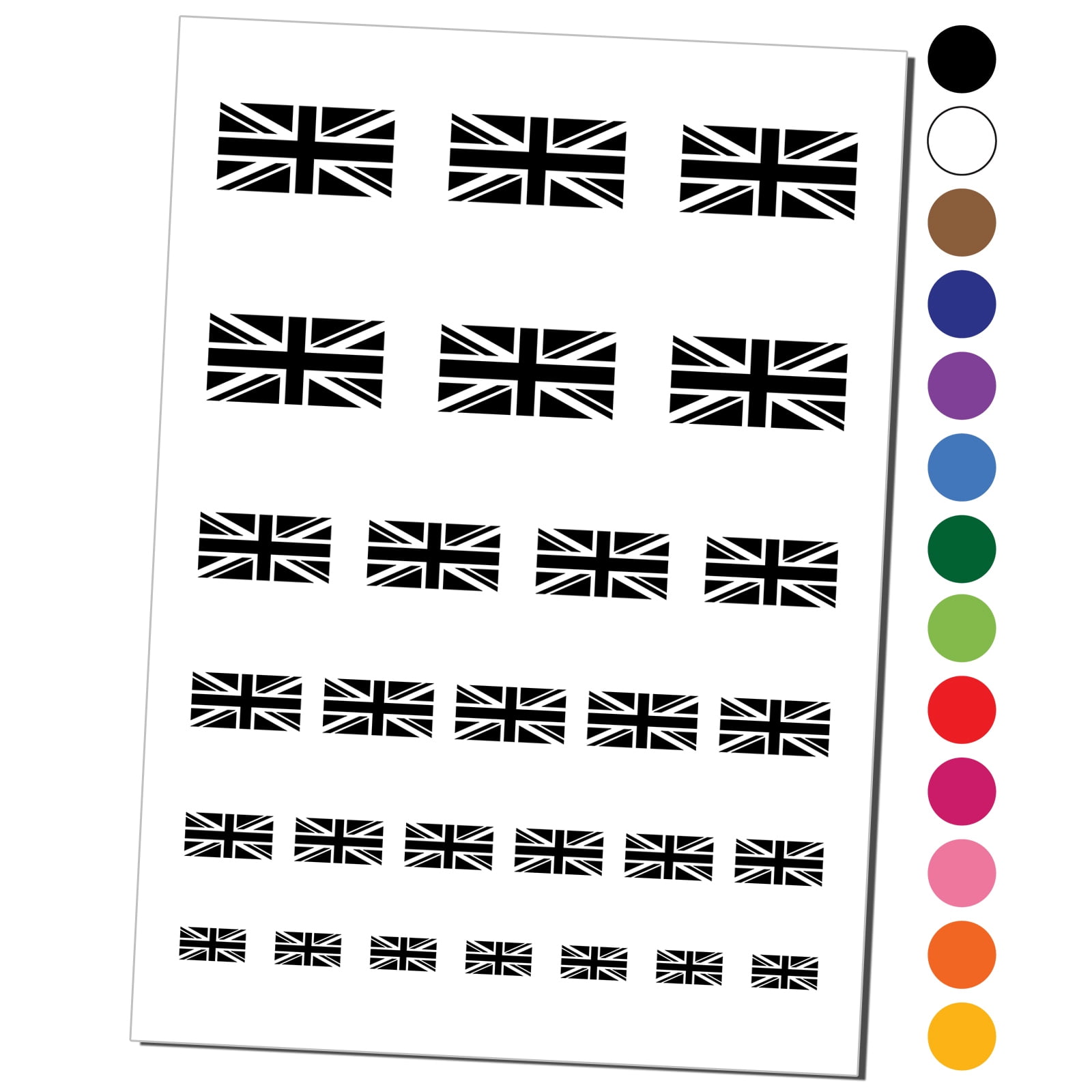 United Kingdom Flag Union Jack Water Resistant Temporary Tattoo Set ...