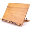 Bamboo Cookbook Stand Large, Adjustable Book Holder Tray and Page Paper ...