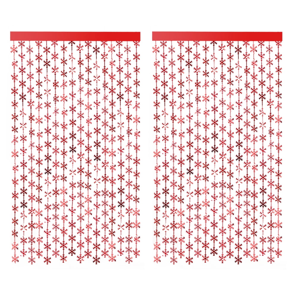 2 Pack Snowflake Metallic Tinsel Curtains Winter Frozen Theme Party ...