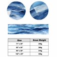 Abstract Ocean Waves Bed Runner Queen Size Blue Marble Texture Coastal ...