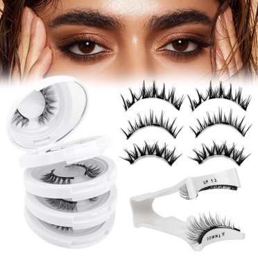 4 Pair Lazy Eye Shadow Eyelash Patch, 2-in-1 Reusable Eye Makeup ...