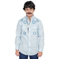Costume Agent Halloween Pedro Shirt, Blue Cotton, Embroidered Flowers ...