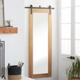 DecMode 34" x 71" Brown Wall Mirror with Metal Hanging Rod - Walmart.com