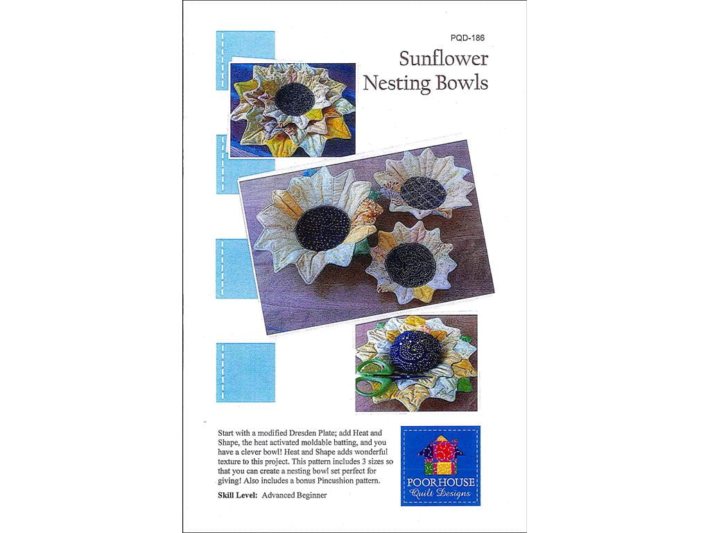Poorhouse Quilt Designs Sunflower Nesting BowlsPtn - Walmart.com