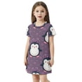 BZSMCE Short Sleeve dress Dress Casual Cotton Dresses-Purple Background ...