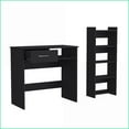 Desks: Caldwell Home Office Desk Set with Keyboard Tray, Black Wengue ...