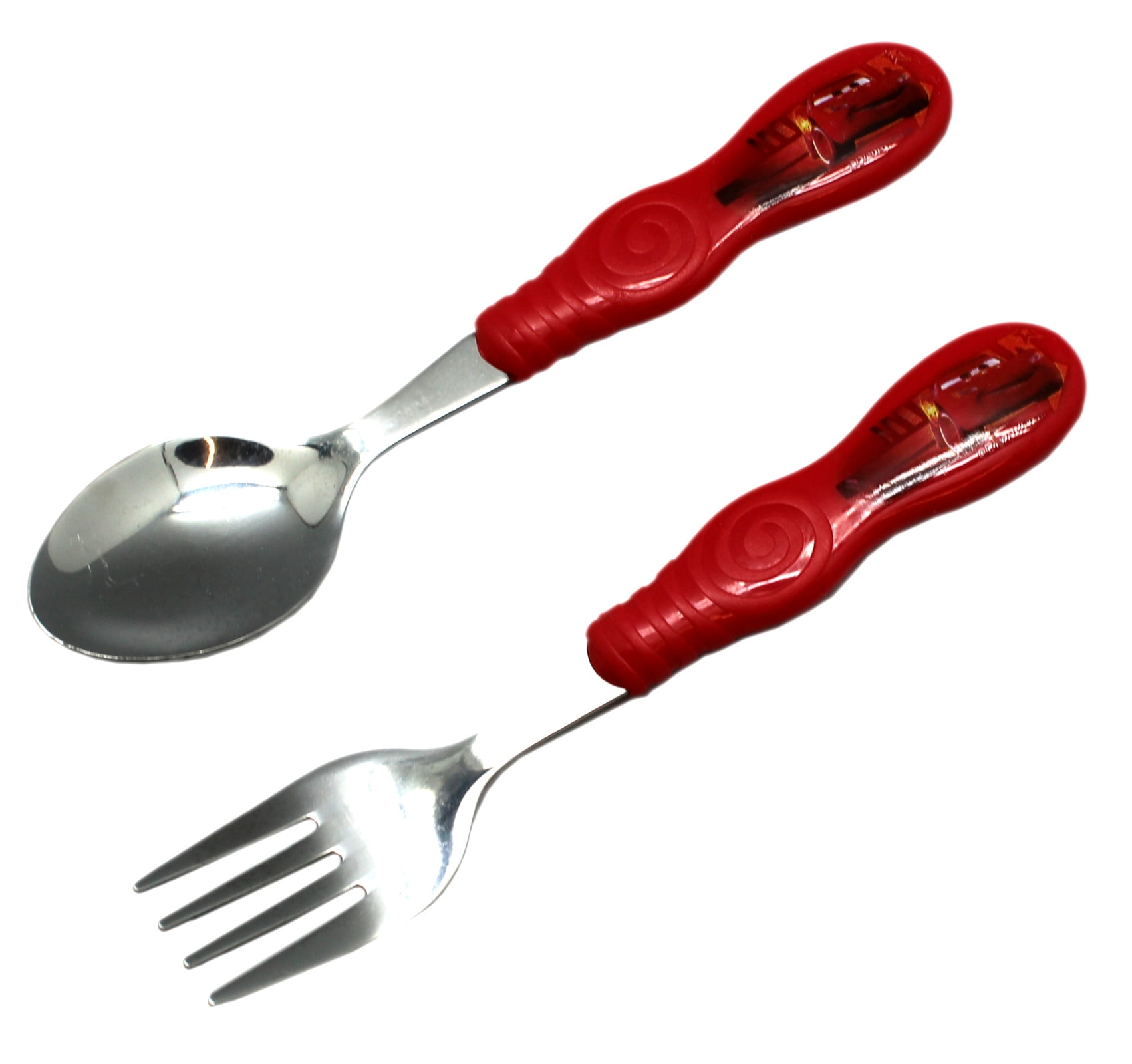 Lightning McQueen Red Handled Stainless Steel Fork and Spoon Set ...