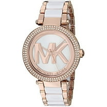 Michael Kors Women's Parker Chronograph Rose Gold-Tone Stainless Steel ...