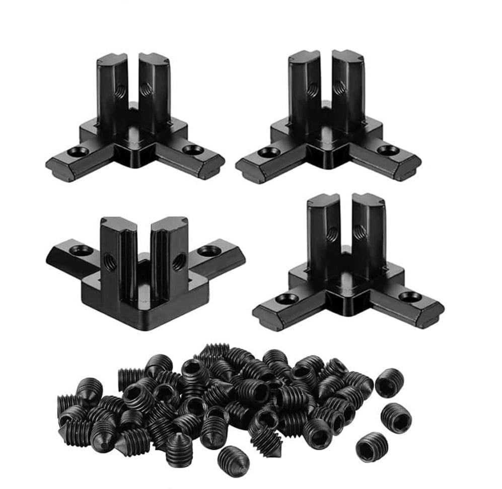 4PCS 2020 / 3030 / 4040 Series 3-Way End Corner Bracket with Screws for ... 4PCS 2020 / 3030 / 4040 Series 3-Way End Corner Bracket with Screws for ...
