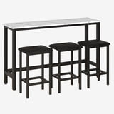 Walmart High Top Small Kitchen Dining Table Set for 3, Modern Tall Pub ...