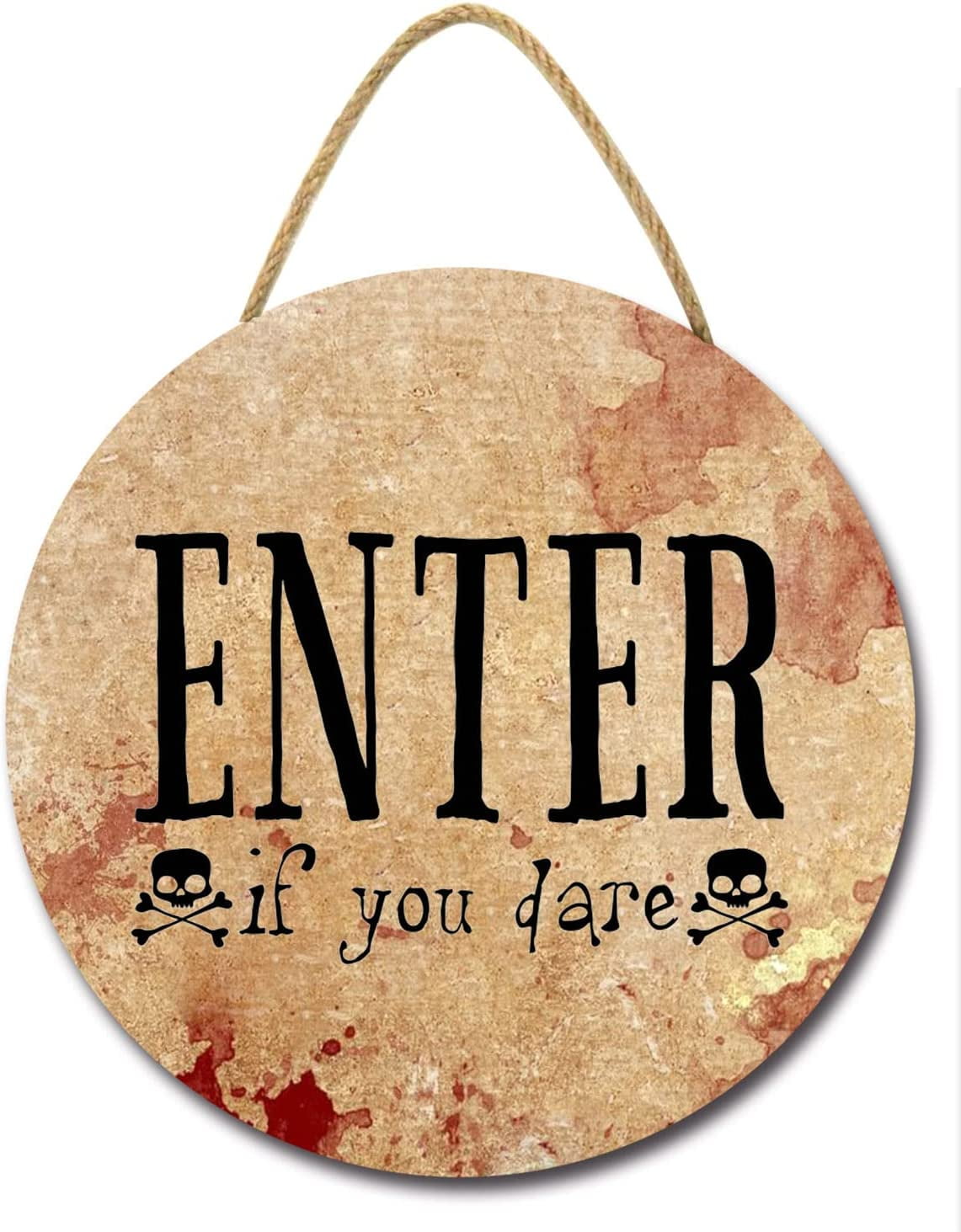 Eveokoki 12" Enter If You Dare Halloween Decoration Halloween Sign for ...