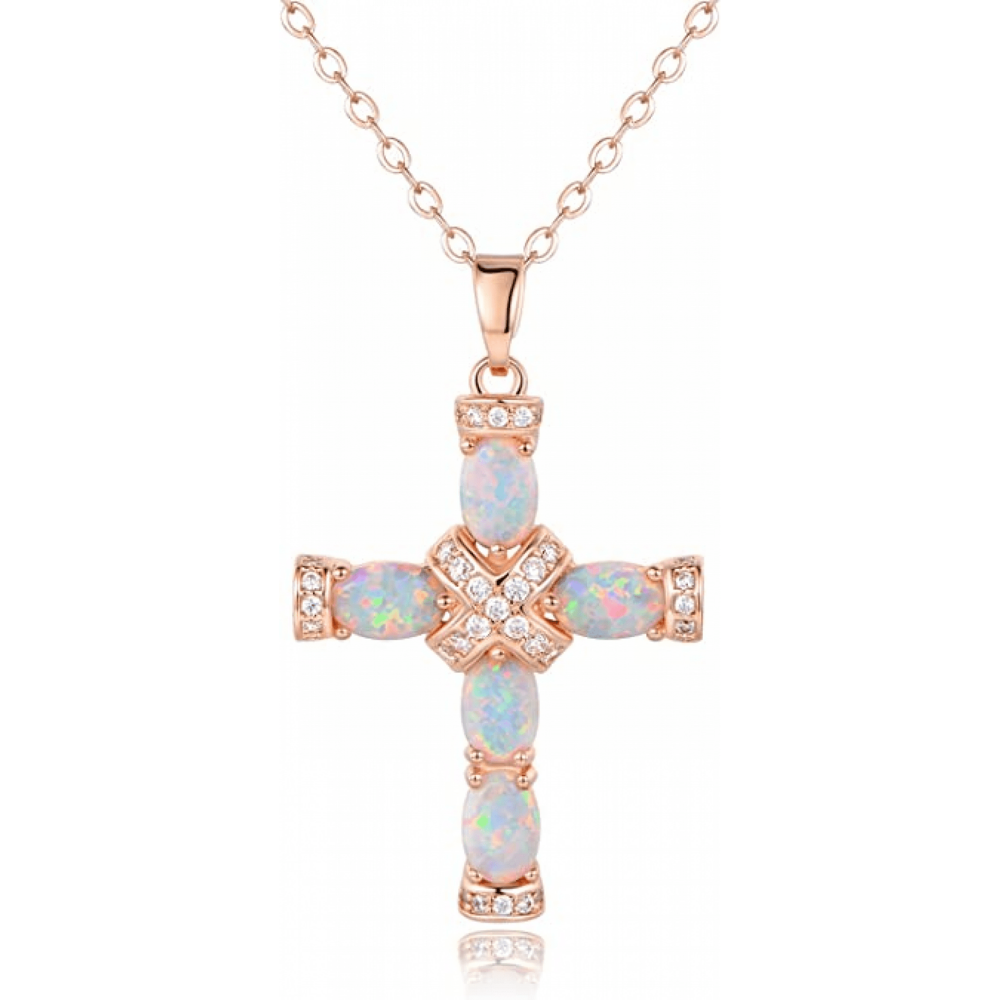 Click here for Unbranded Rose Gold And White Gold Plated Opal Cro... prices