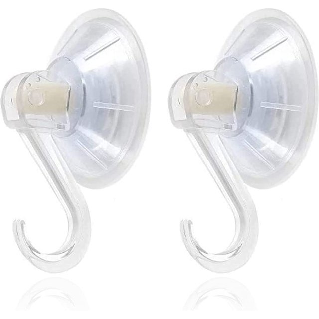 Clear Plastic Suction Cup Hook,2 Pack Ultra Heavy Duty Hooks Strong ...