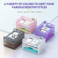 3 Tier Purple Letter Tray Paper Organizer with Handle, Mesh Desk ...