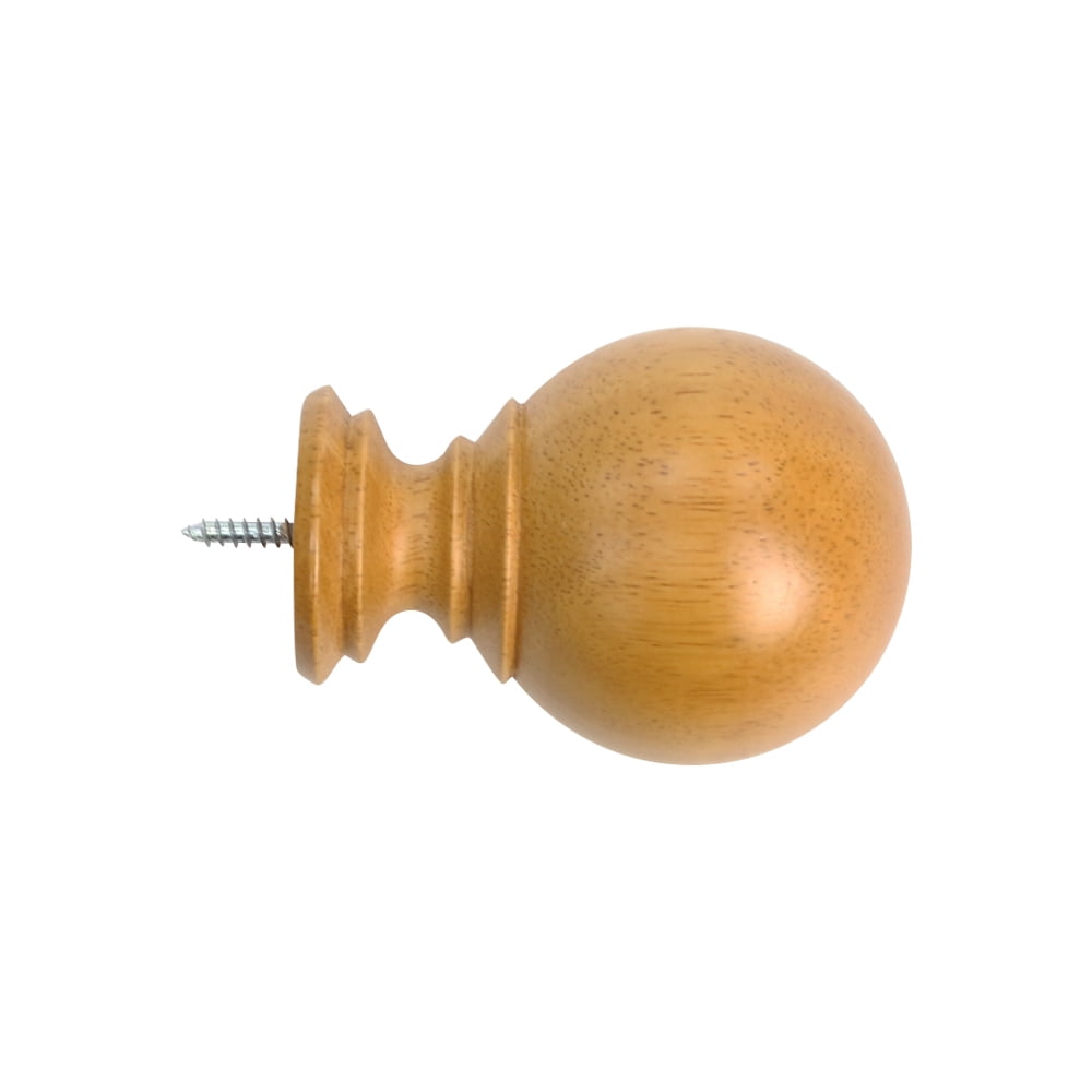 Wood Ball Finials in Heritage Oak for 1-3/8" Wood Pole (2-Pack ...