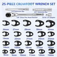 25Pcs Crows foot Wrench Set 1/2" and 3/8” Drive Flare Nut Crowfoot ...