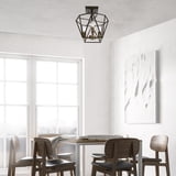Globe Electric Sansa 3-Light Dark Bronze Semi-Flush Mount Ceiling Light ...