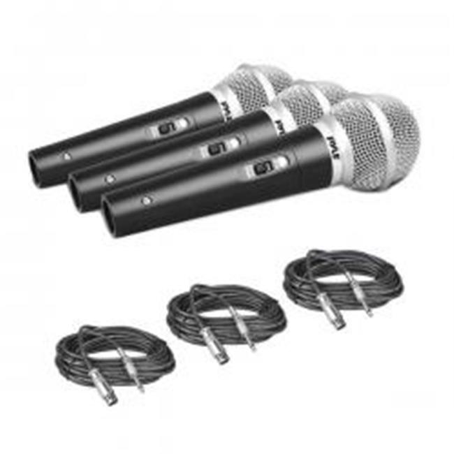 Dynamic Microphone Kit, 3 Professional Handheld Mics & XLR Audio Cables ...