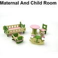 Walbest Colorful Wooden Doll House Furniture Room Set Wood Miniature