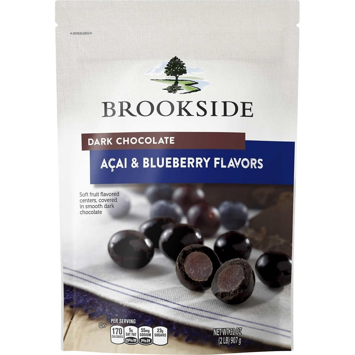 Brookside Dark Chocolate, Acai and Blueberry, 32 Ounce - Walmart.com