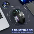 Wireless Gaming Mouse Bluetooth Mouse RGB Rechargeable 2.4G USB Cordless Computer Mice with 7 ...