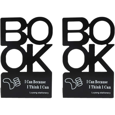 licenbar Metal Bookend, 1Pair BOOK Characters Shape Book Stand Metal ...