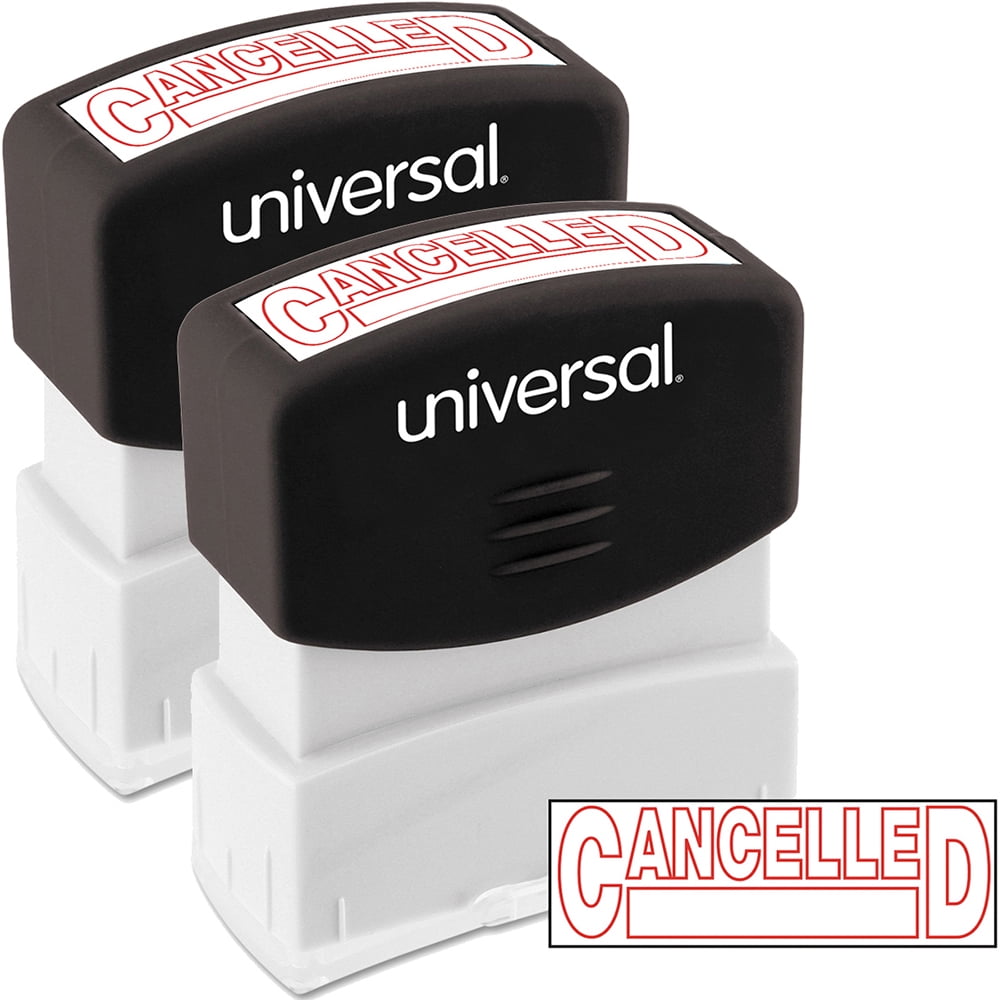 Universal Message Stamp, CANCELLED, Pre-Inked One-Color, Red, Bundle of ...