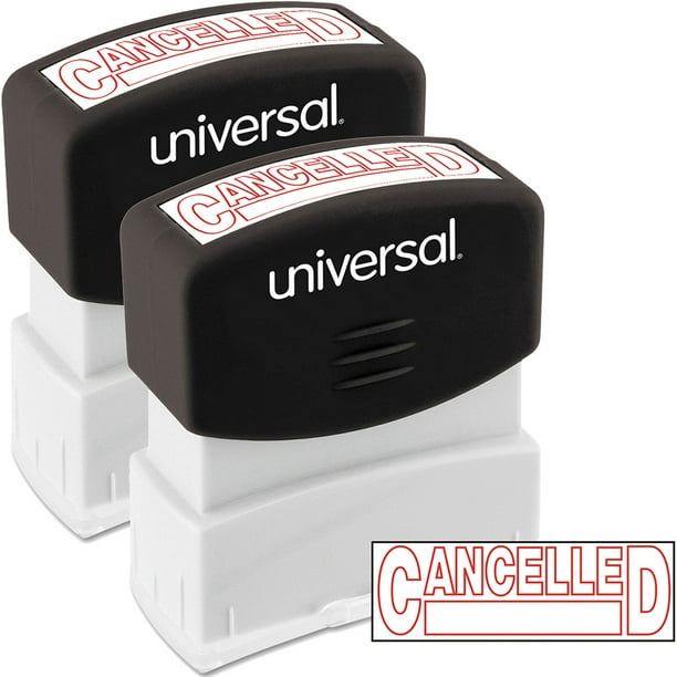 Universal Message Stamp, CANCELLED, Pre-Inked One-Color, Red, Bundle of ...