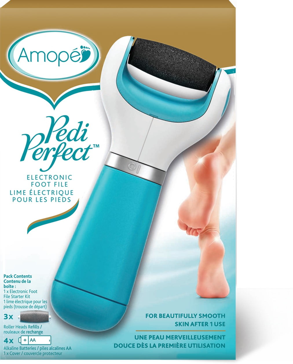 2 Pack - Amope Pedi Perfect Electronic Foot File With 3 BONUS Refill ...