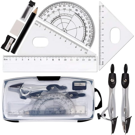 HUSERYT Geometry Set, Geometry Compass Kit for Geometry Math Geometry ...