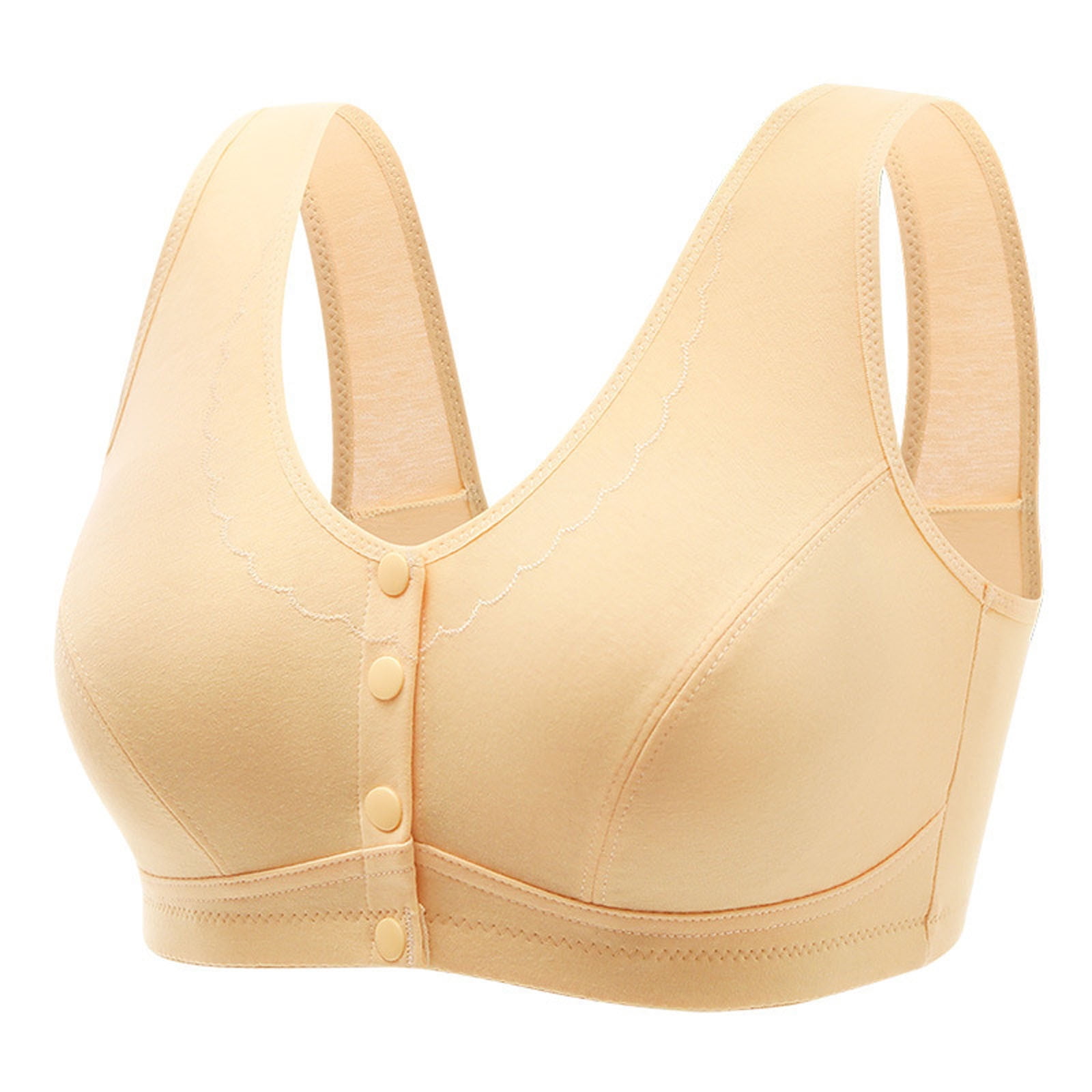 RYRJJ Full Cup Unpadded Wirefree Bras for Women Front Closure Snaps ...