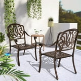 Magic Union Set of 2 Cast Aluminum Patio Dining Chairs, All-Weather ...