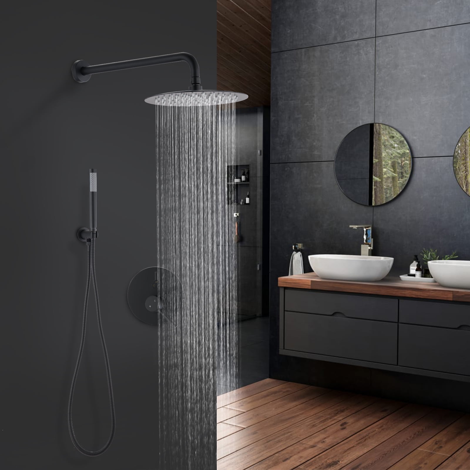 CoSoTower Valve Shower Faucet Set Wall Mounted Shower Trim Kit With 10 ...