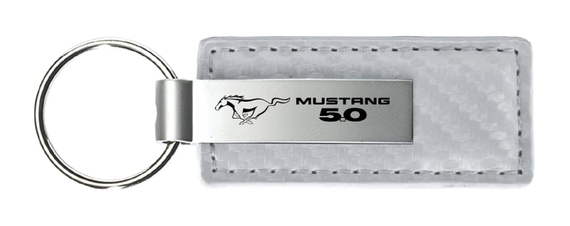 Ford Mustang 5.0 Carbon Fiber Leather Key Chain (White) - Walmart.com