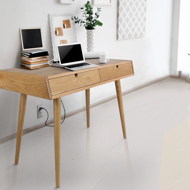 Freedom Desk with USB Ports Made of Solid American Oak - Walmart.com