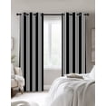 Black Stripes Blackout Curtains for Bedroom Living Room, Coastal Black ...