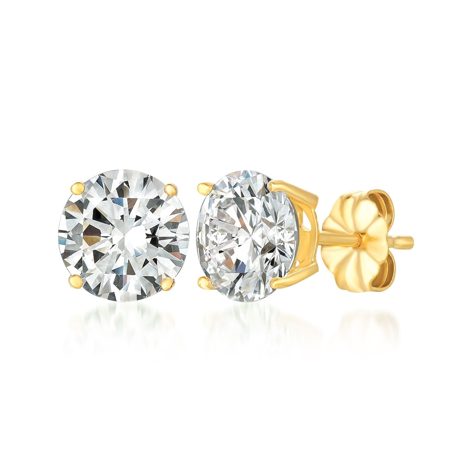 Click here for Crislu Large 4ct Brilliant Stud Earrings In Gold prices