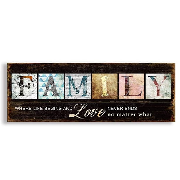 Family Colorful Farmhouse Decorative Wall Sign Wood Wall Plaque Home ...