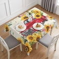 Country Sunflower Red Truck Table Cloth 52x70in, Waterproof Rectangle ...