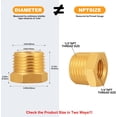 BDKWID-1/2" NPT Male x 1/4" NPT Female Brass Reducing Bushing,Hex Head ...