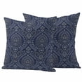 Baroque Dark Blue Retro Floral Texture Waterproof Throw Pillow Covers ...