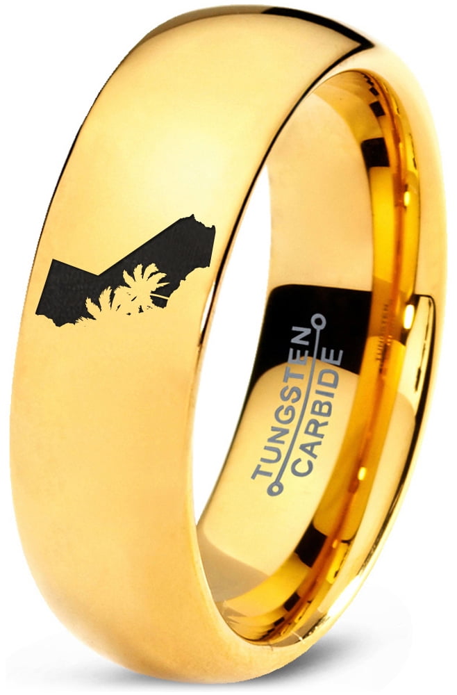 Zealot Jewelry - Tungsten California The Golden State Palm Trees Band ...