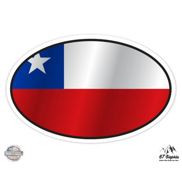 Chile Flag Oval - 12" Vinyl Sticker Waterproof Decal - Walmart.com