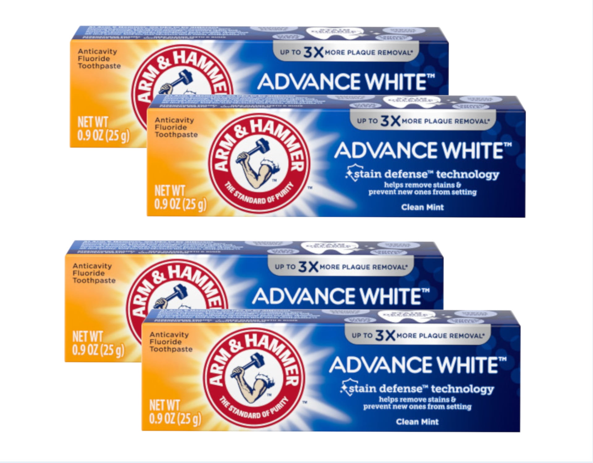 Arm and Hammer Advance Whitening Toothpaste .9 Oz Travel Size 4 Pk ...