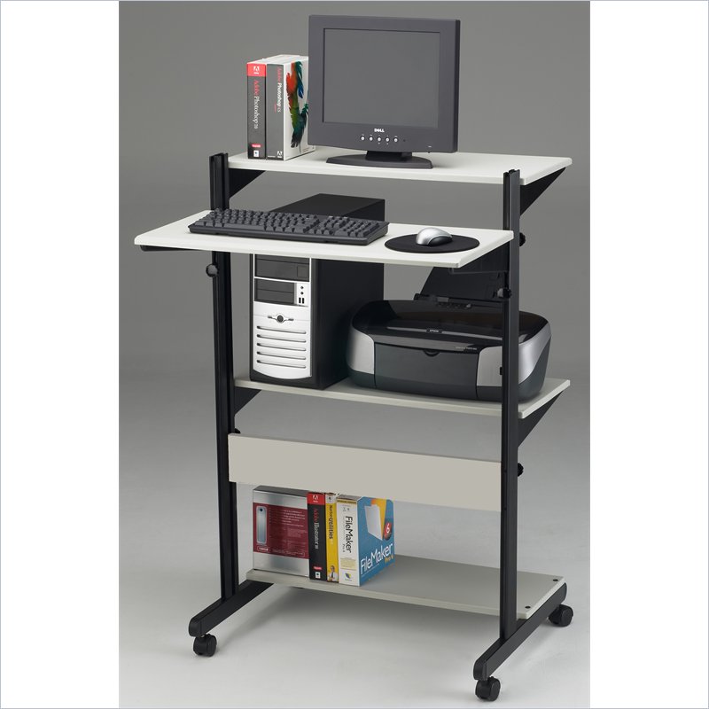 Mayline 32"" Mobile Wood Computer Desk in Black and Gray - Walmart.com